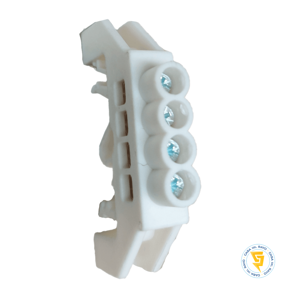 BARRA DE BRONCE AISLADA RIEL DIN 4 POSICIONES | casadelrayo.cl